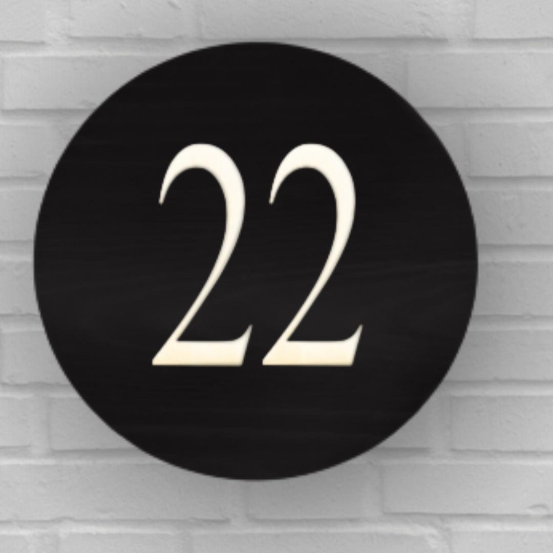 Custom Round House Number Sign Personalized Address Plaque Modern ...