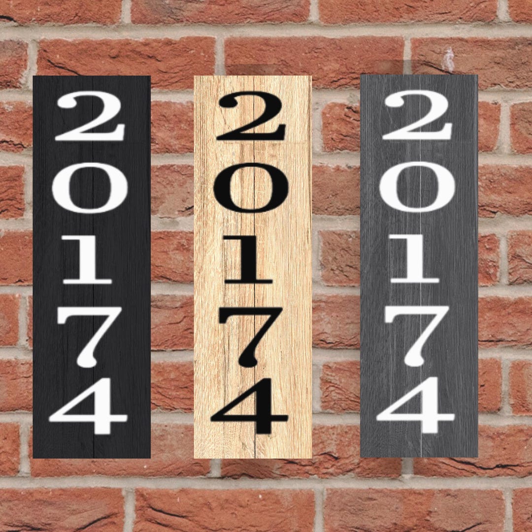 Custom Vertical House Number Sign Outdoor Address Plaque Modern Address ...