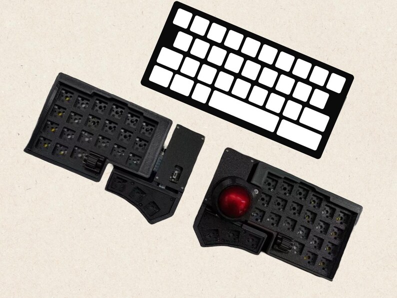 Split Trackball Keyboard, Tenting Adjust Angle, 48-key DIY Kit, Ready ...