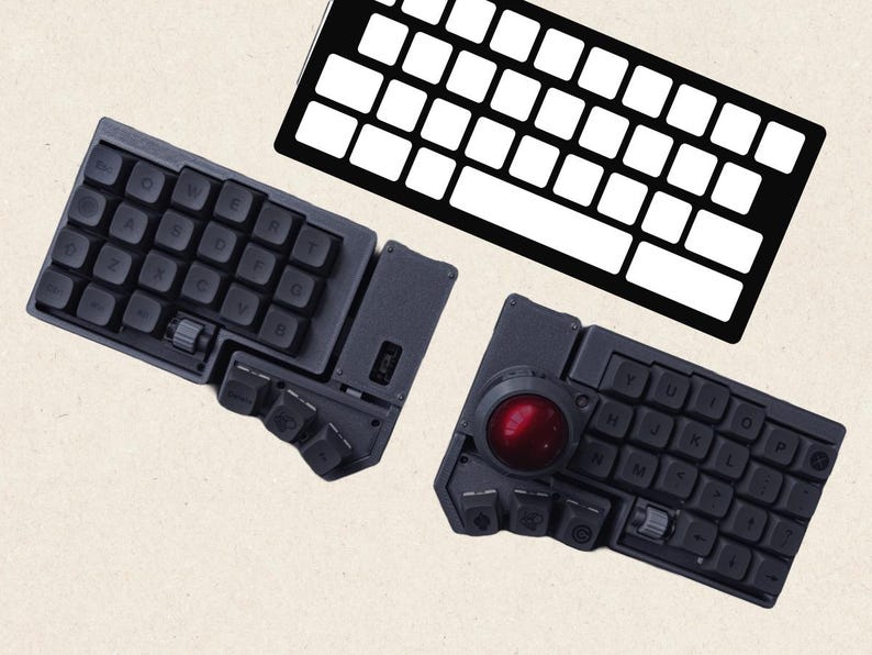 Split Trackball Keyboard, Tenting Adjust Angle, 48-key DIY Kit, Ready ...