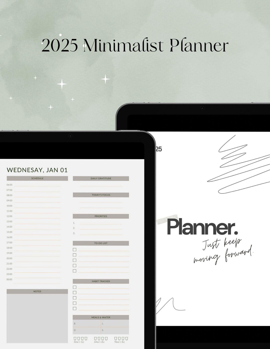 Minimalist 2025 Digital Planner | Daily, Weekly, Monthly Goodnotes iPad ...