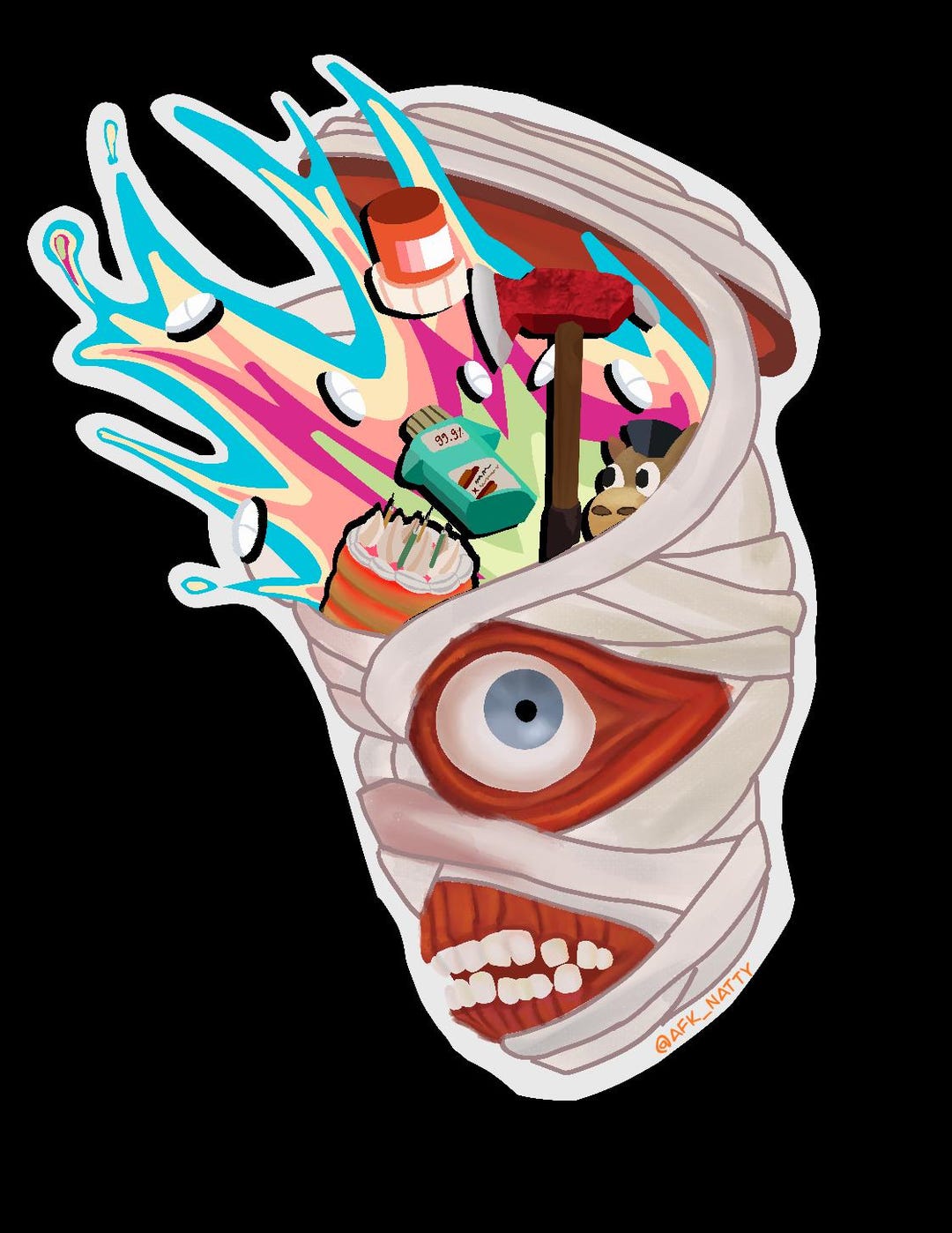 MOUTHWASHING Sticker | Curly Brain Blast - Etsy