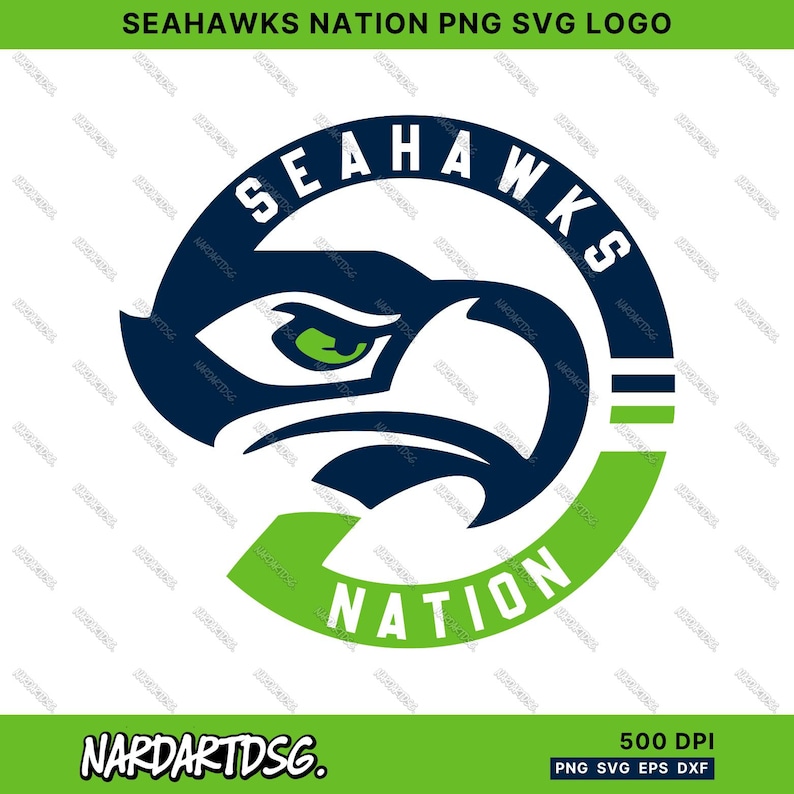 Seahawks Nation Logo SVG – Football Team Mascot, Cut File (digital ...