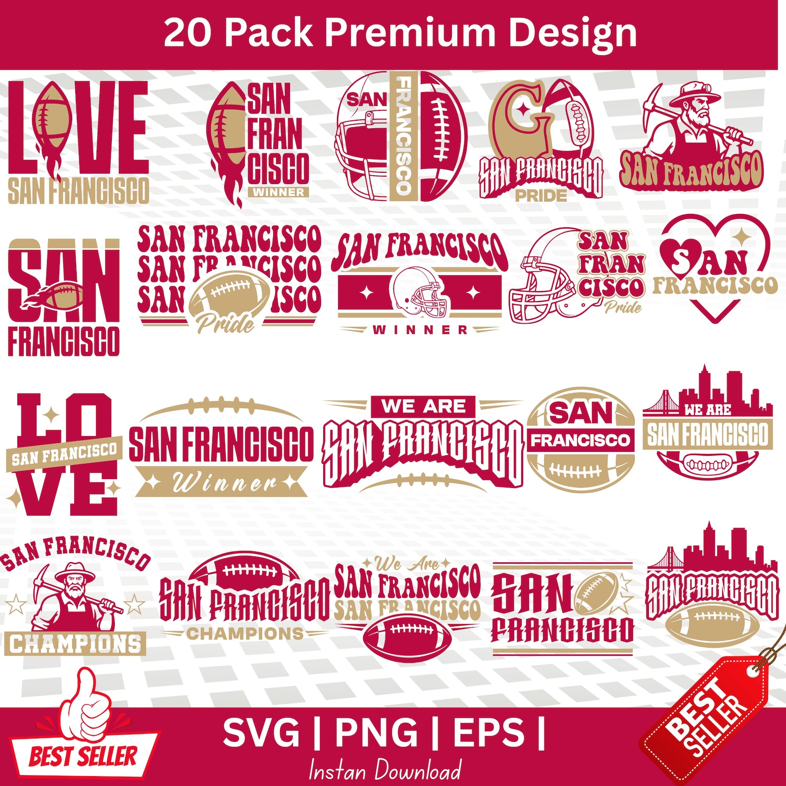 San Francisco Football SVG Bundle: Team Logo Cut Files (digital ...