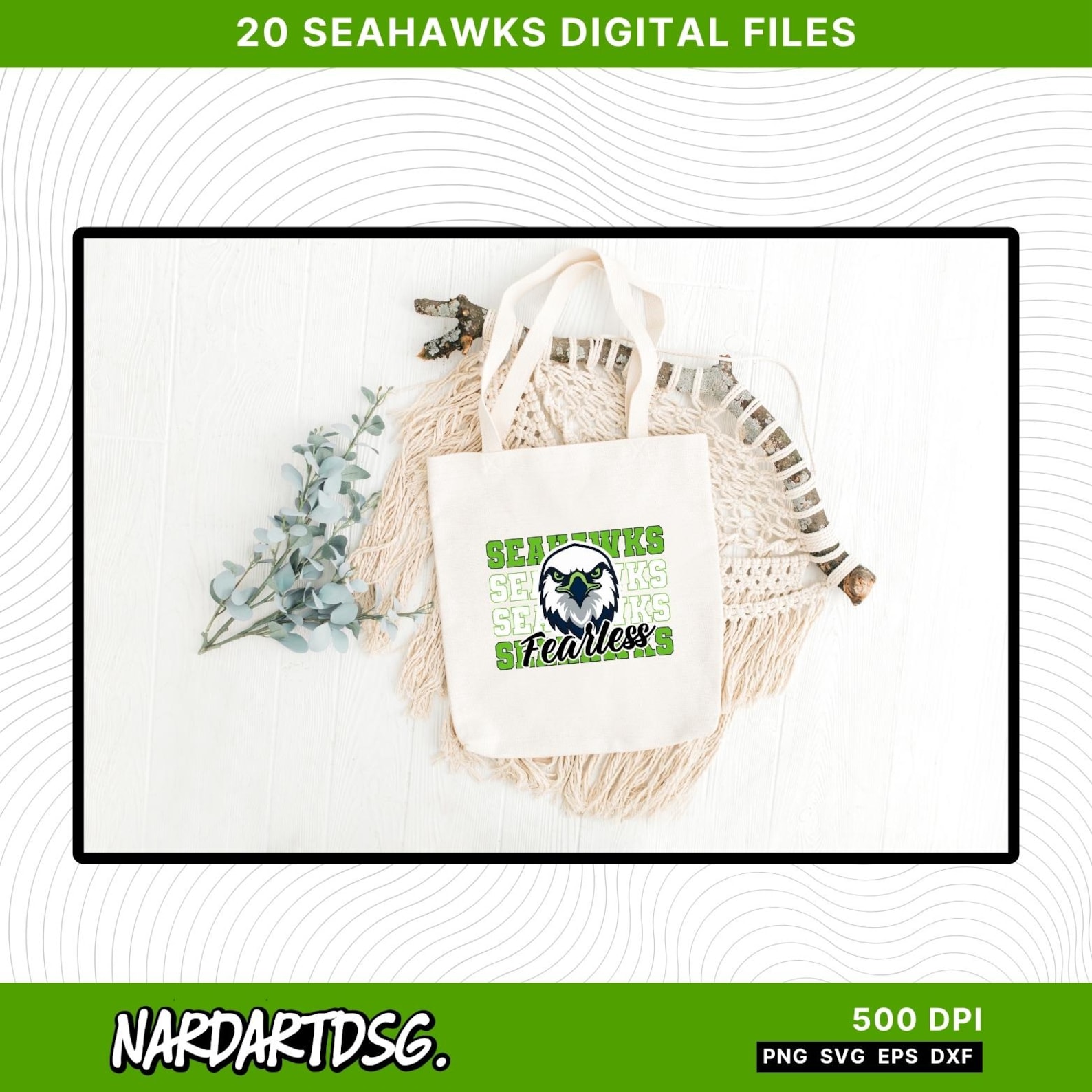 20 Seahawks SVG Bundle: Football School Mascot, Sport, Png, Eps, Dxf ...