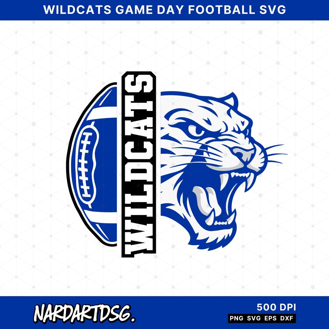 Wildcats Mascot Logo Svg, Game Day Football Clipart for Cricut ...
