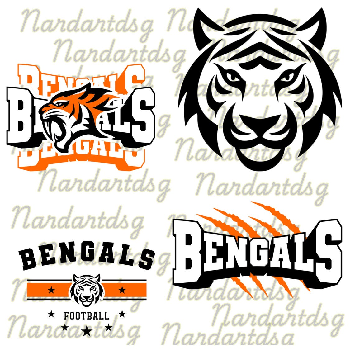 Bengals SVG Bundle: Hand-drawn Cricut Cut Files (digital Download) - Etsy