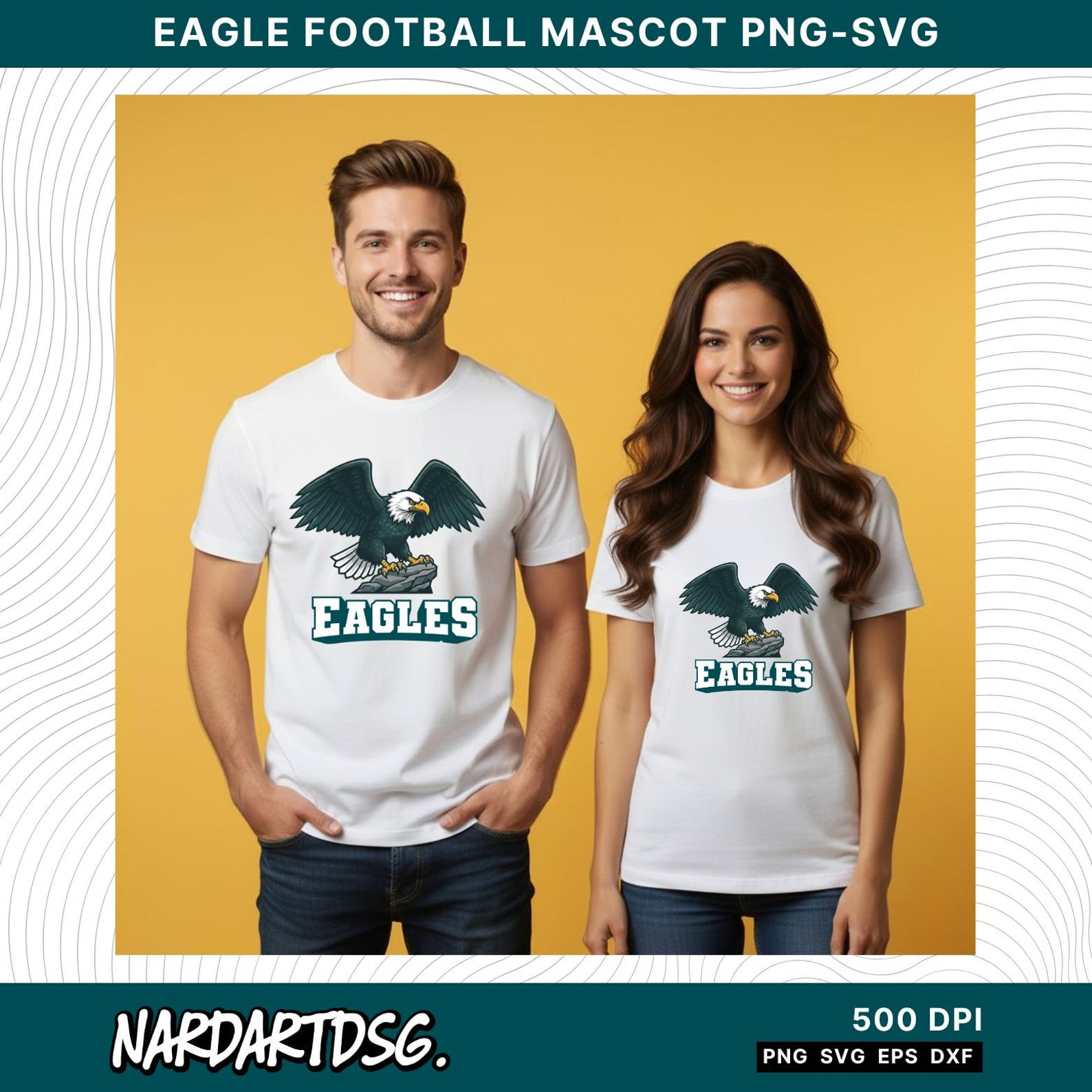 Eagles Team Spirit Clipart | Digital Football Bird Mascot PNG SVG Files ...
