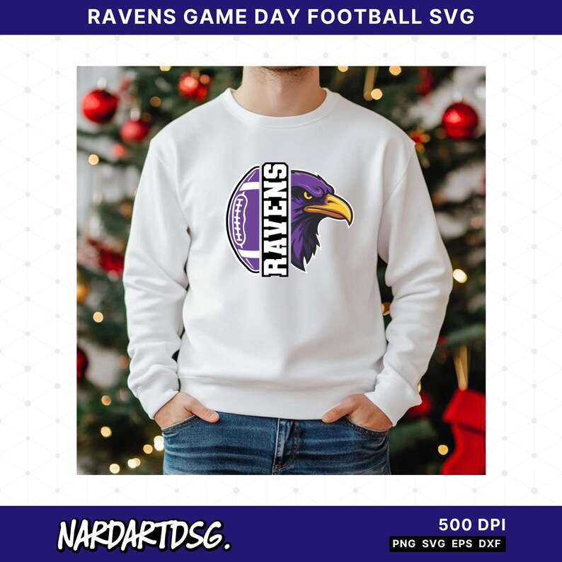 Ravens Mascot Logo Svg, Game Day Football Clipart for Cricut ...