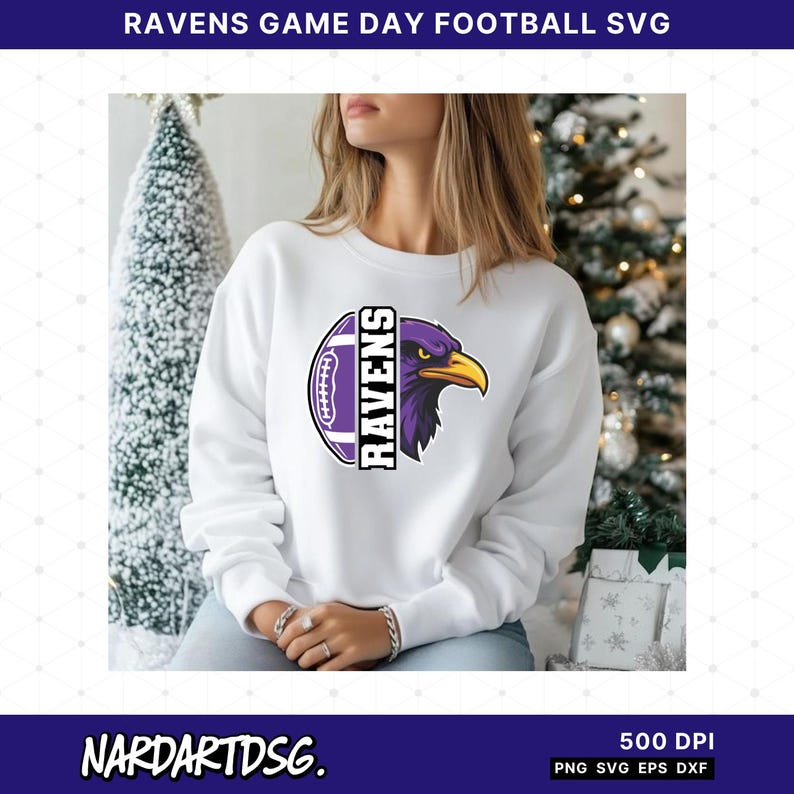 Ravens Mascot Logo Svg, Game Day Football Clipart for Cricut ...