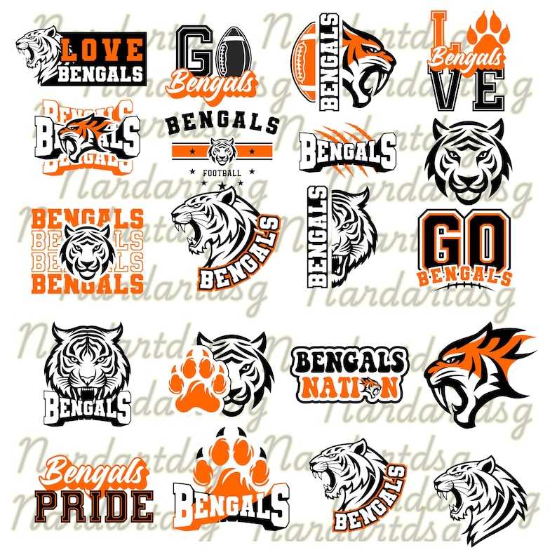 Bengals SVG Bundle: Hand-drawn Cricut Cut Files (digital Download) - Etsy
