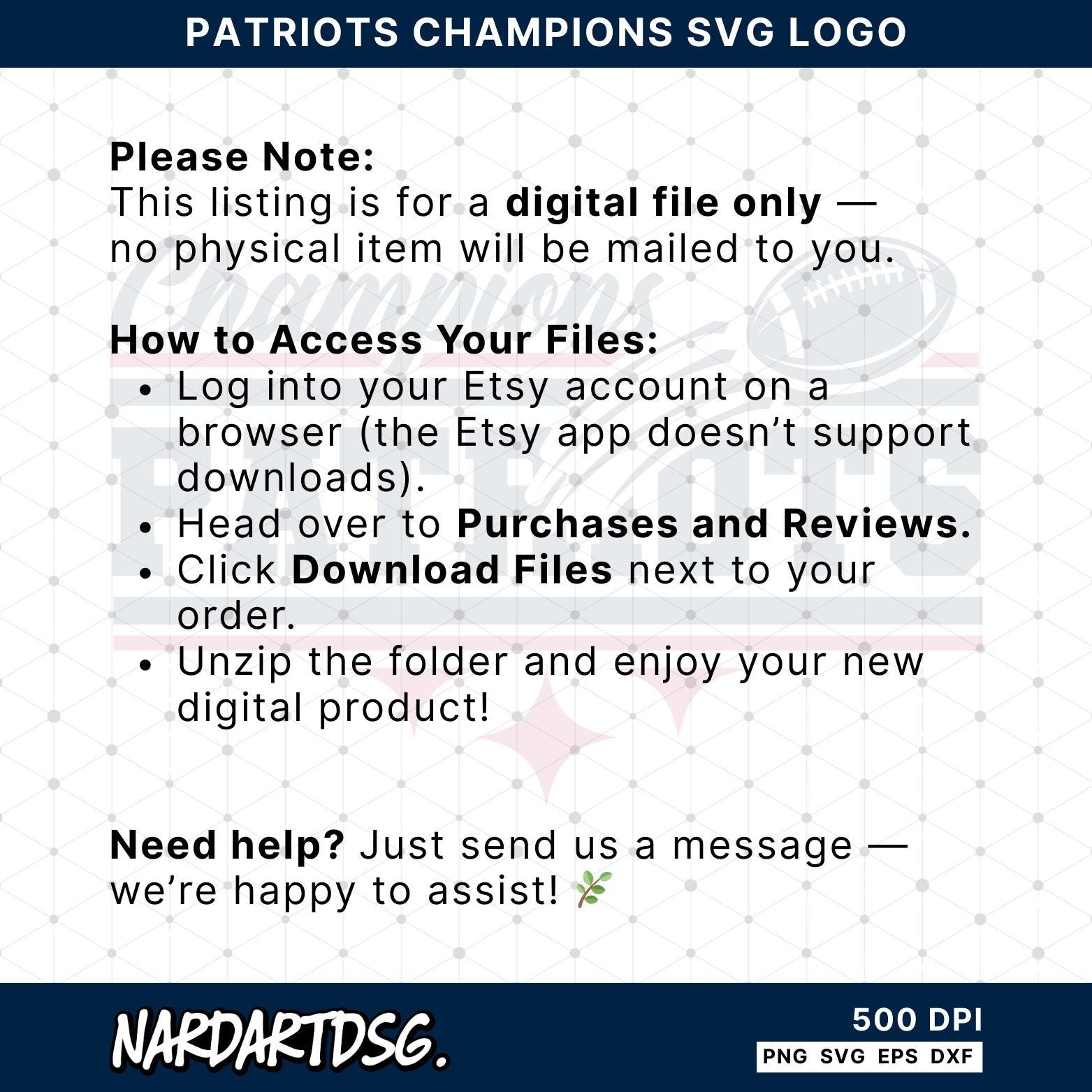 Patriots Champions Logo (svg, Png, Eps, Dxf) - Digital Files - Etsy