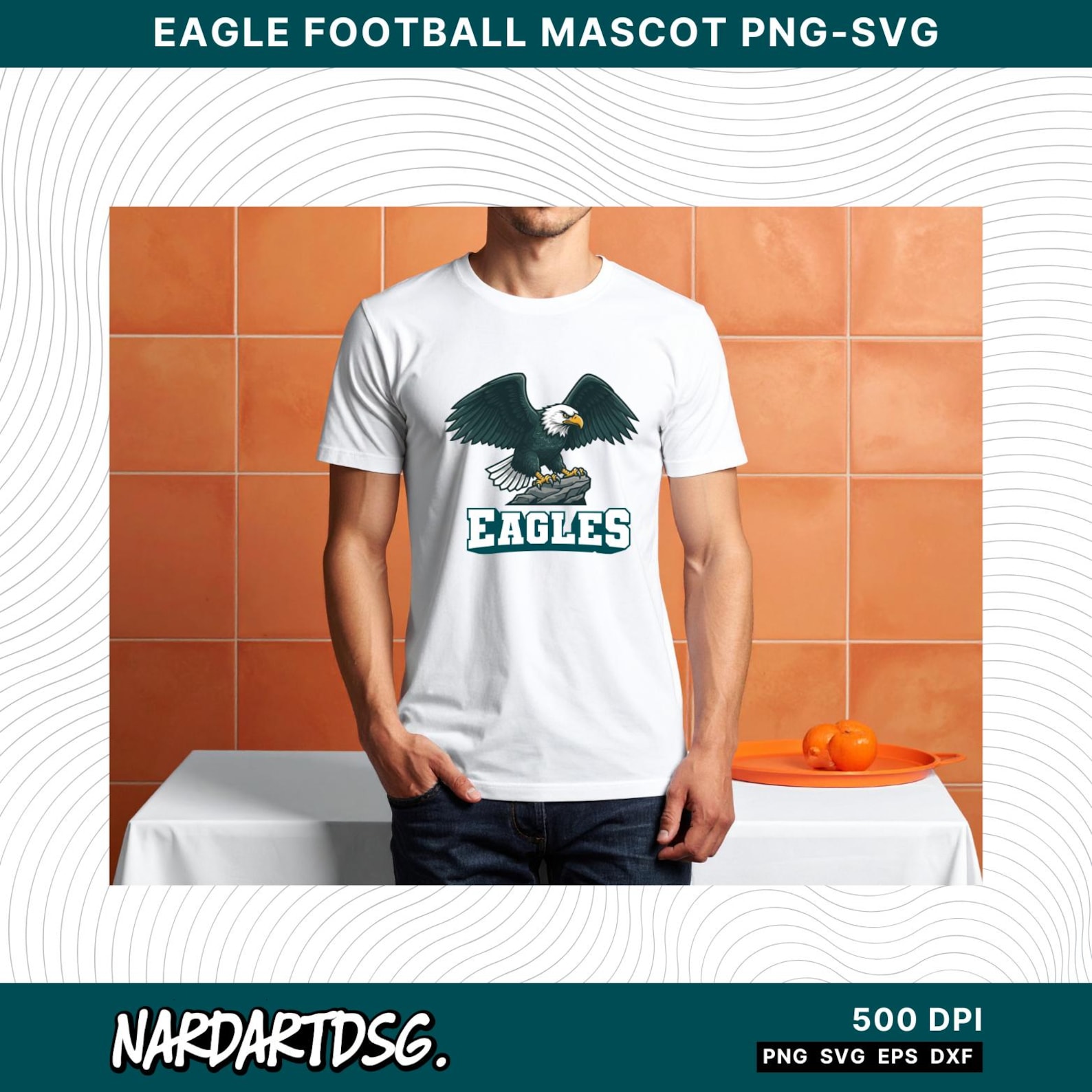 Eagles Team Spirit Clipart | Digital Football Bird Mascot PNG SVG Files ...