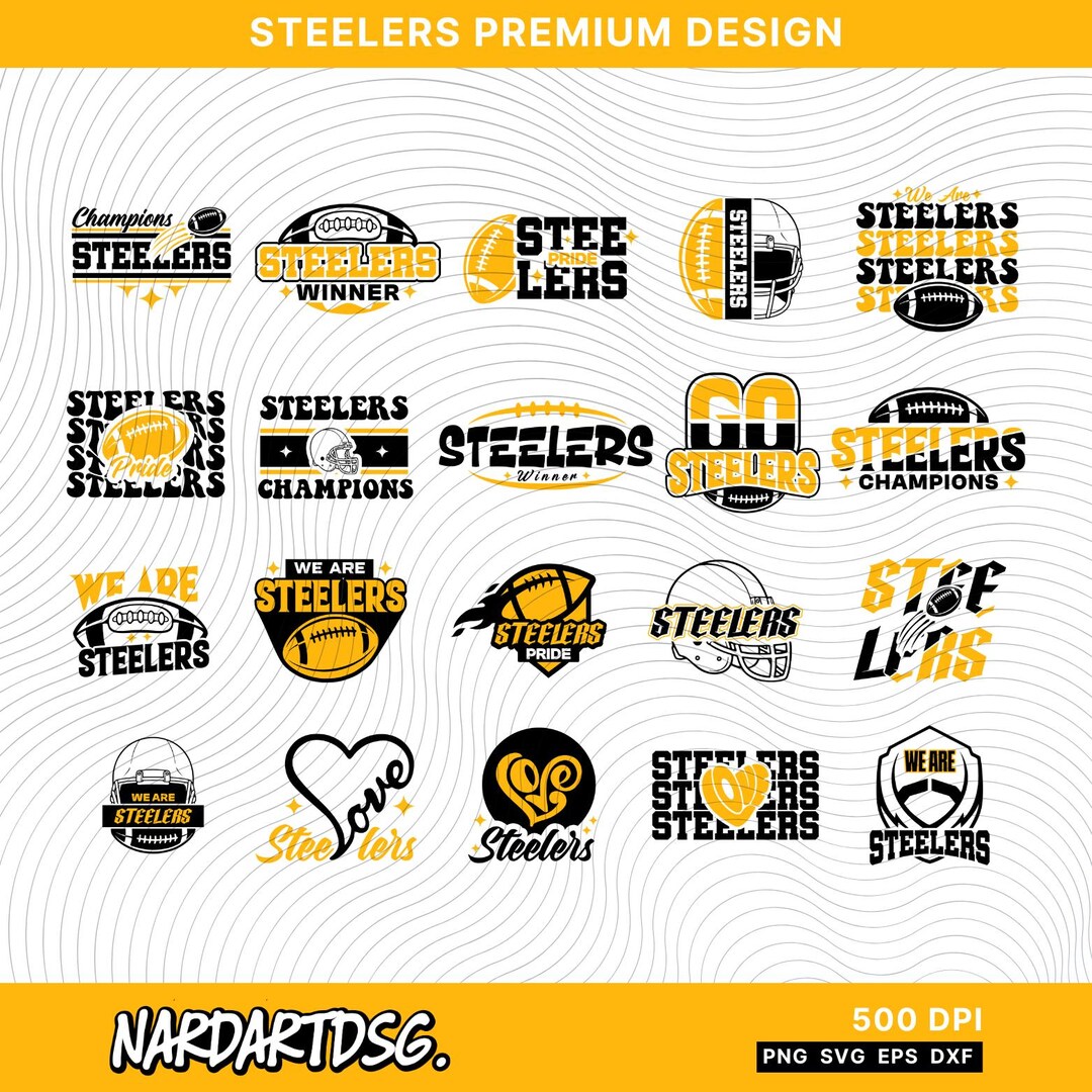 Steelers Football SVG Bundle, Logo, Cup, Tshirt Designs (digital ...