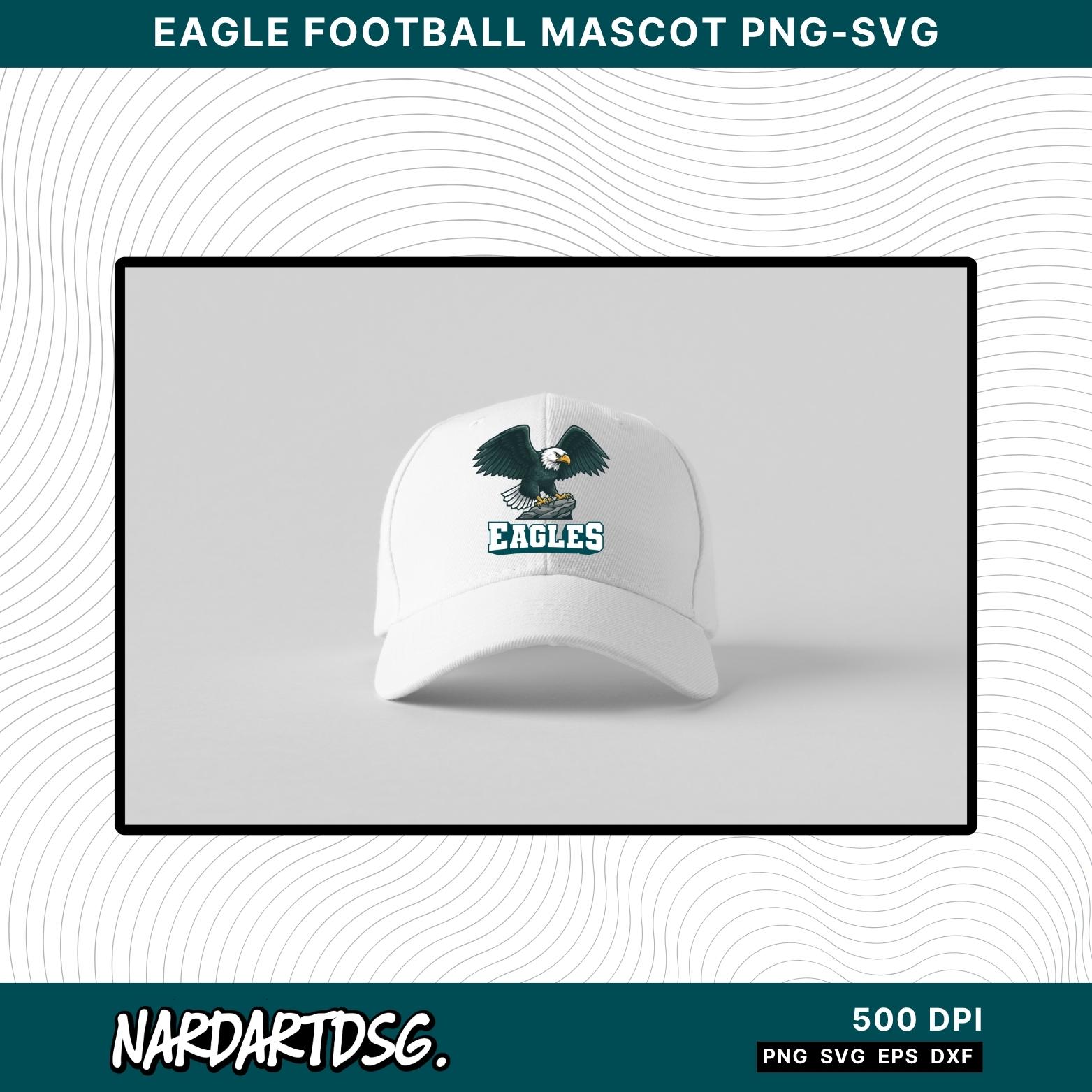 Eagles Team Spirit Clipart | Digital Football Bird Mascot PNG SVG Files ...
