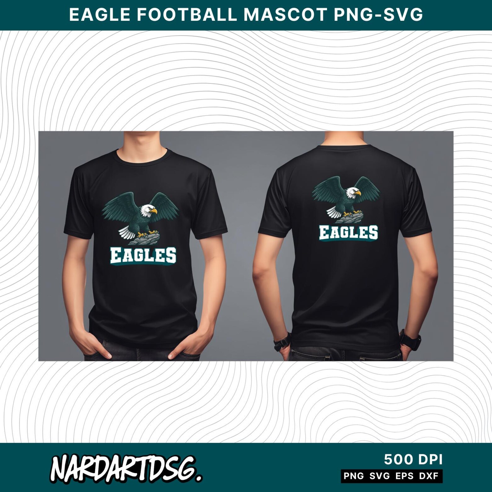 Eagles Team Spirit Clipart | Digital Football Bird Mascot PNG SVG Files ...