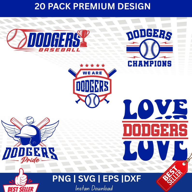 Dodgers SVG Bundle, Baseball Cut Files (digital Download) - Etsy