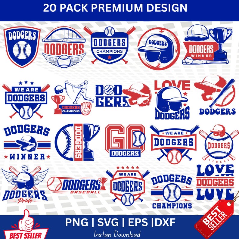 Dodgers SVG Bundle, Baseball Cut Files (digital Download) - Etsy