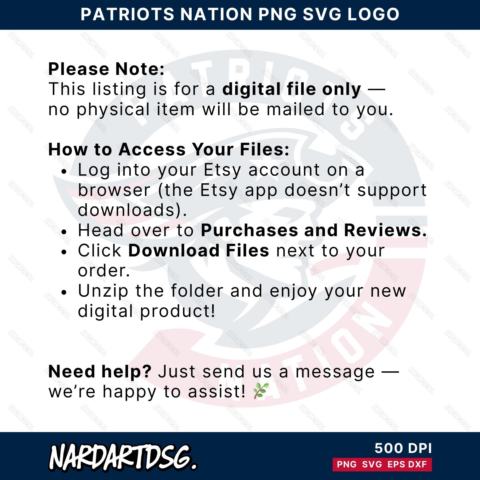 Patriots Nation Logo SVG – Football Team Mascot, Cut File (digital ...