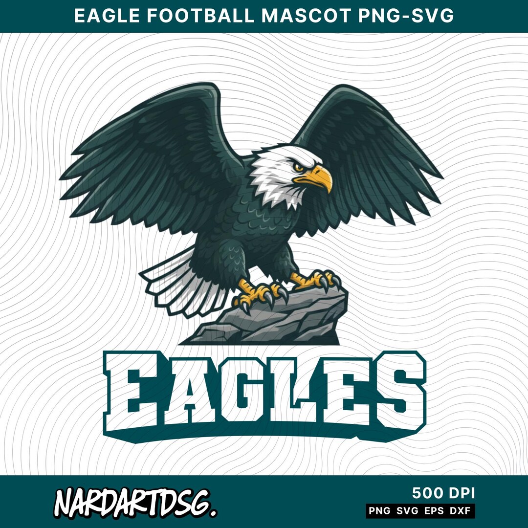 Eagles Team Spirit Clipart | Digital Football Bird Mascot PNG SVG Files ...