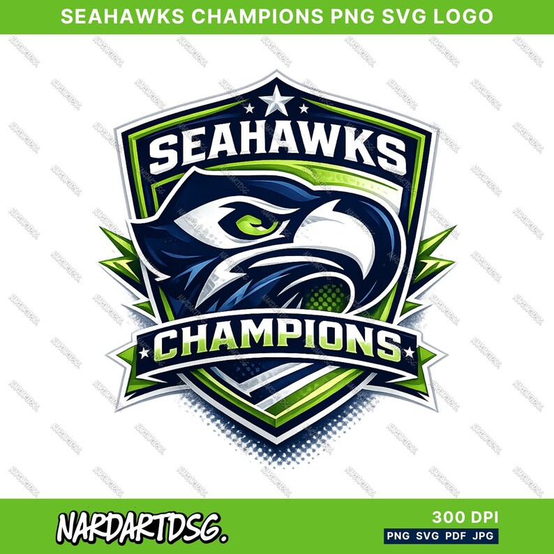 Seahawks Champions Logo SVG – Football Team Mascot PNG (digital ...