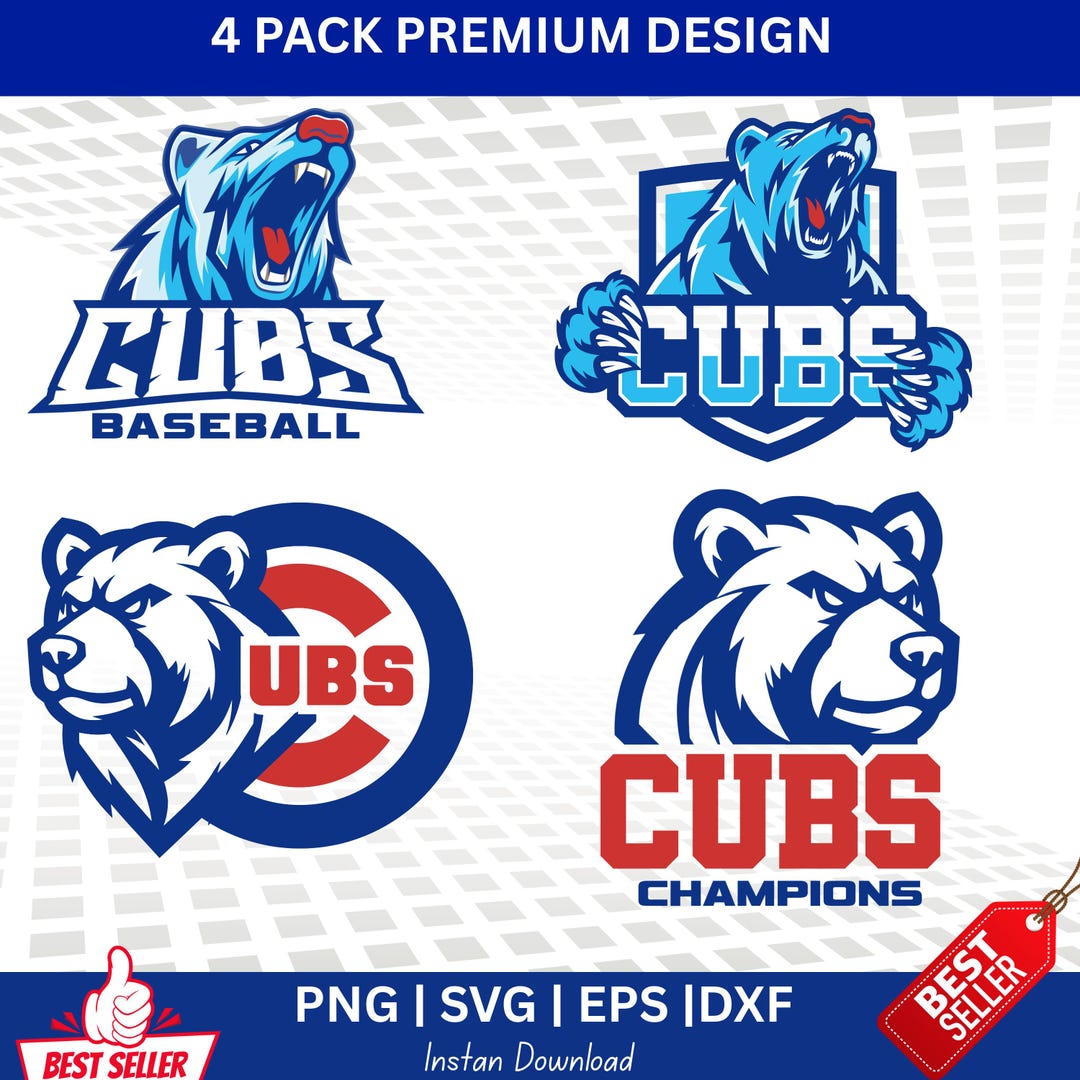 Cubs Logo SVG Bundle: Baseball Team Mascot Cut Files (digital Download ...
