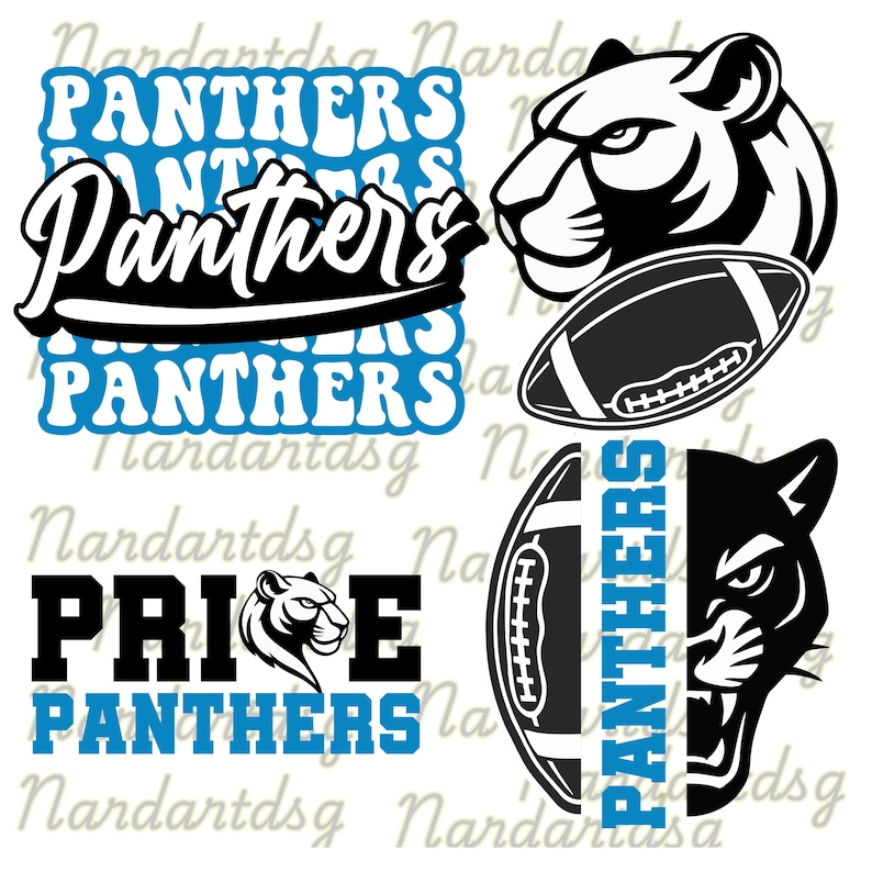 Panthers Mascot SVG Bundle, School Spirit Cut Files (digital Download ...