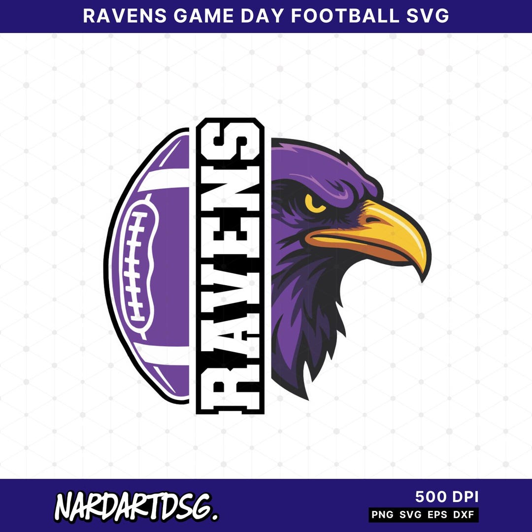 Ravens Mascot Logo Svg, Game Day Football Clipart for Cricut ...