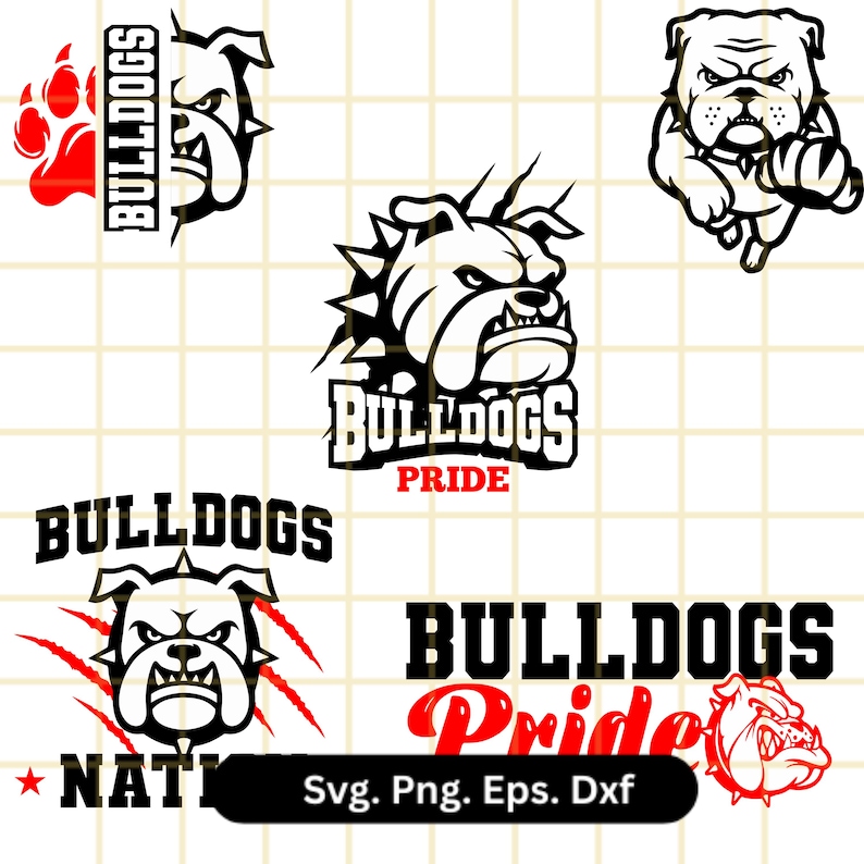 Bulldogs SVG Bundle, Mascot Cut Files (digital Download) - Etsy