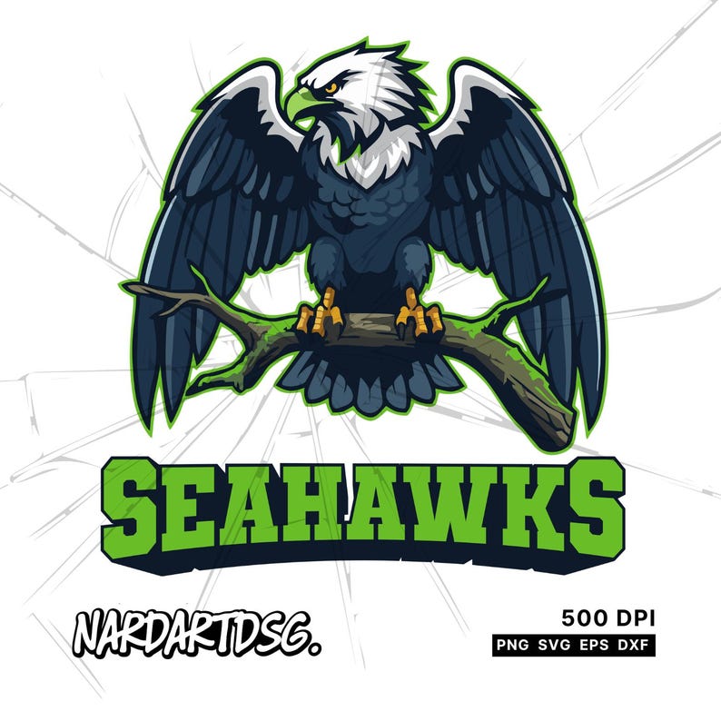 Seahawks Mascot Logo (svg, Png, Eps, Dxf) - Digital Files - Etsy