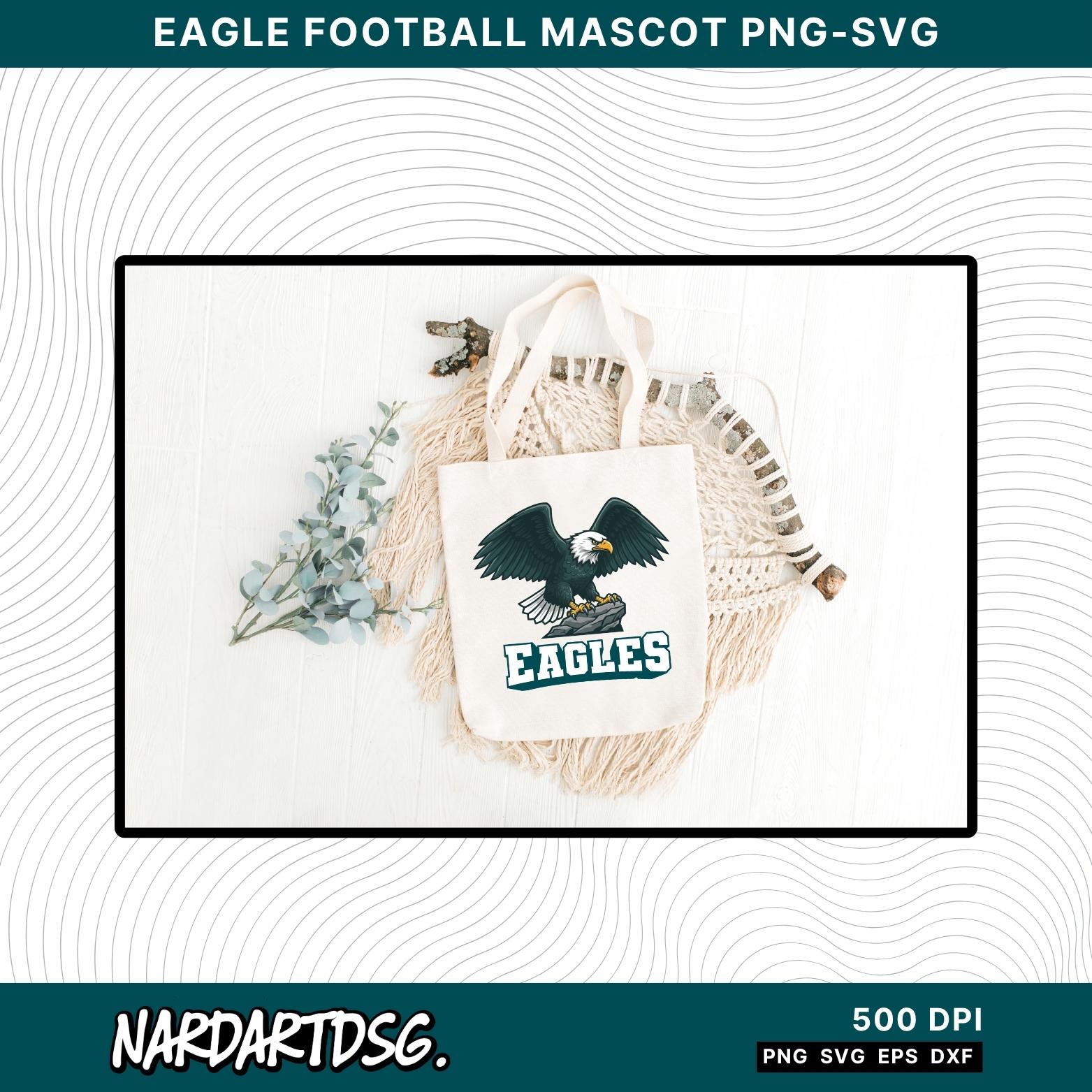 Eagles Team Spirit Clipart | Digital Football Bird Mascot PNG SVG Files ...