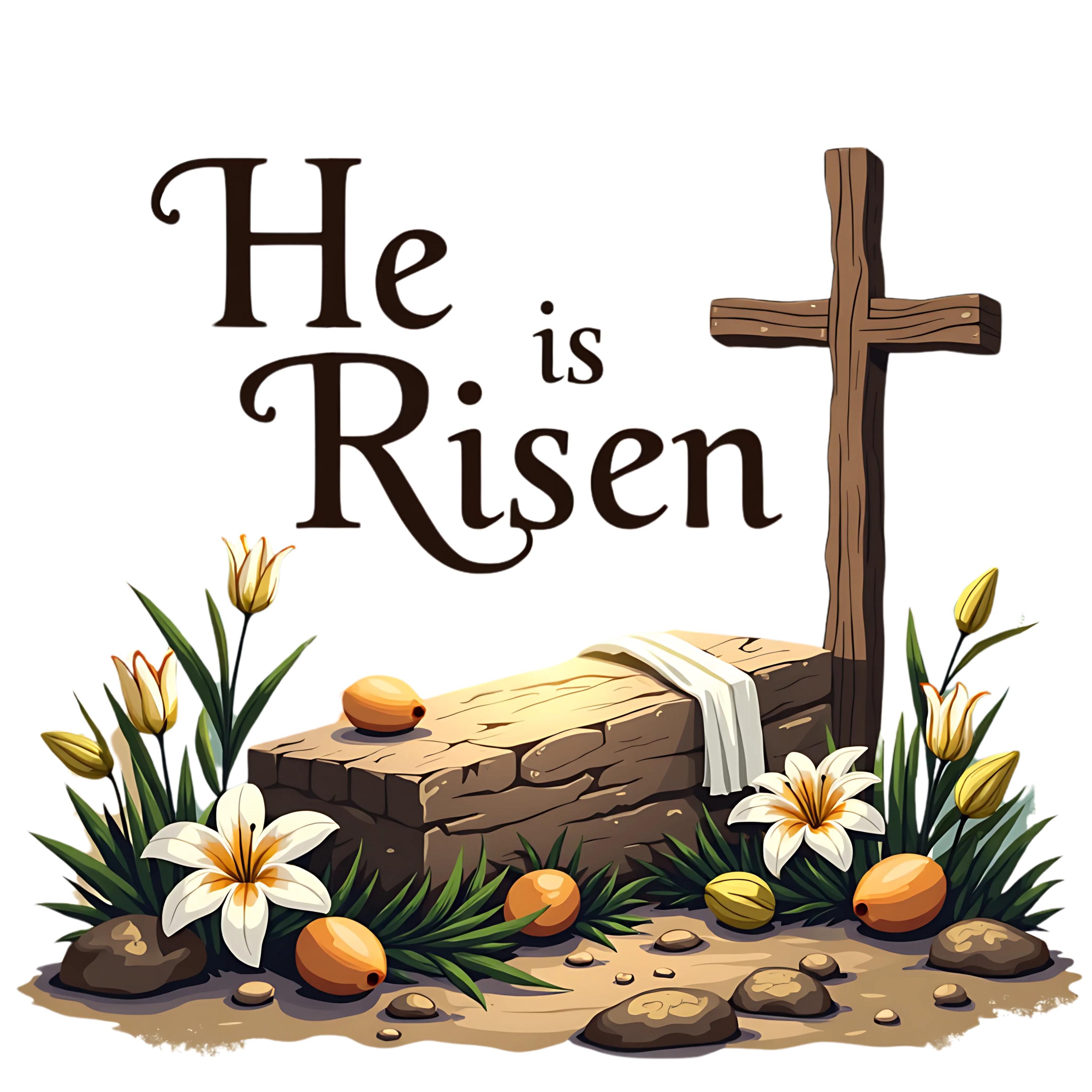 He is Risen Christian Clipart, Resurrection Sunday Download, Easter ...