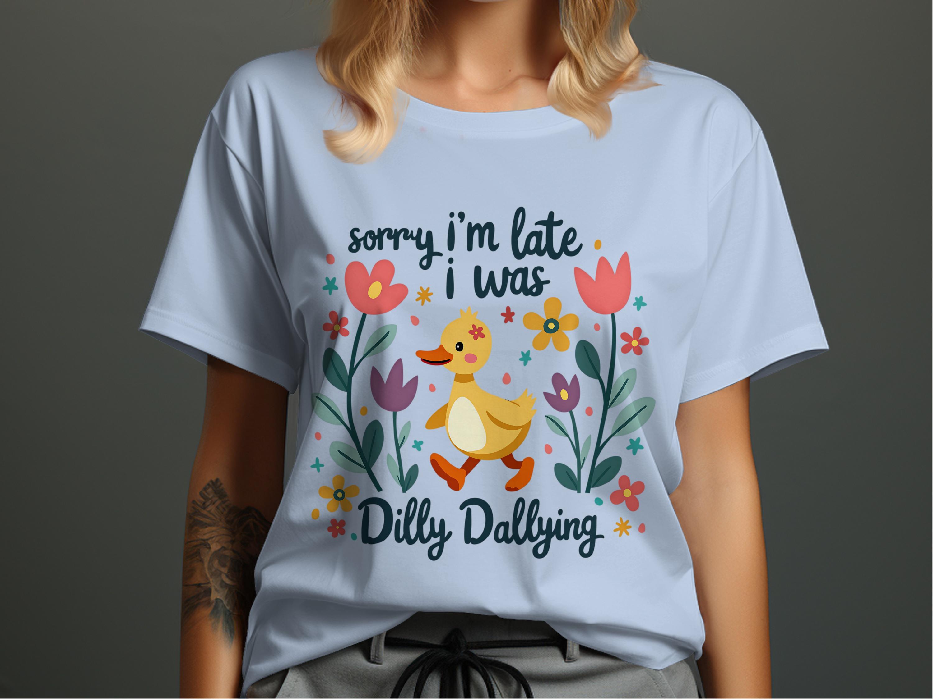Cute Duck Pun Printable Wall Art, Sorry I'm Late I Was Dilly Dallying ...