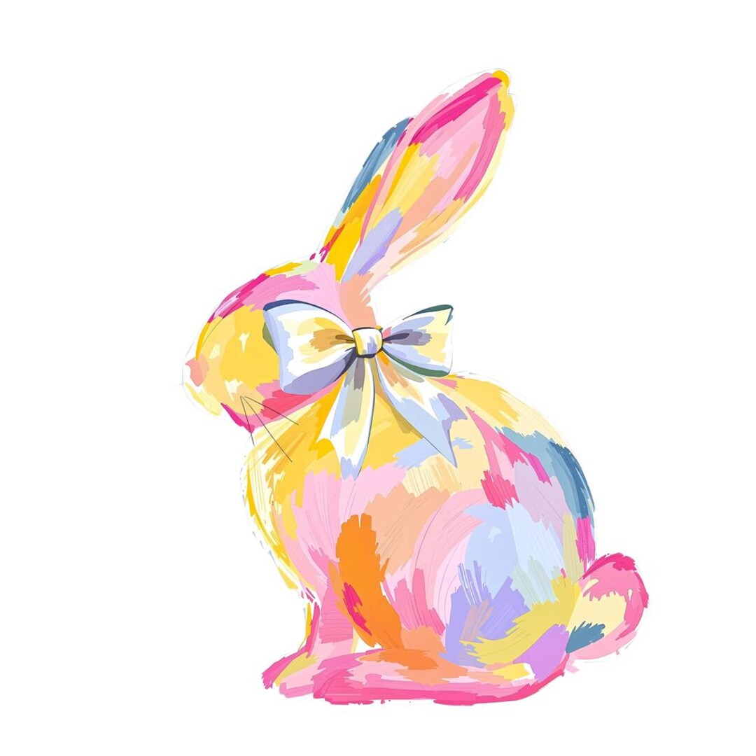 Watercolor Bunny Clipart, Cute Easter Rabbit Artwork, Spring Decor ...