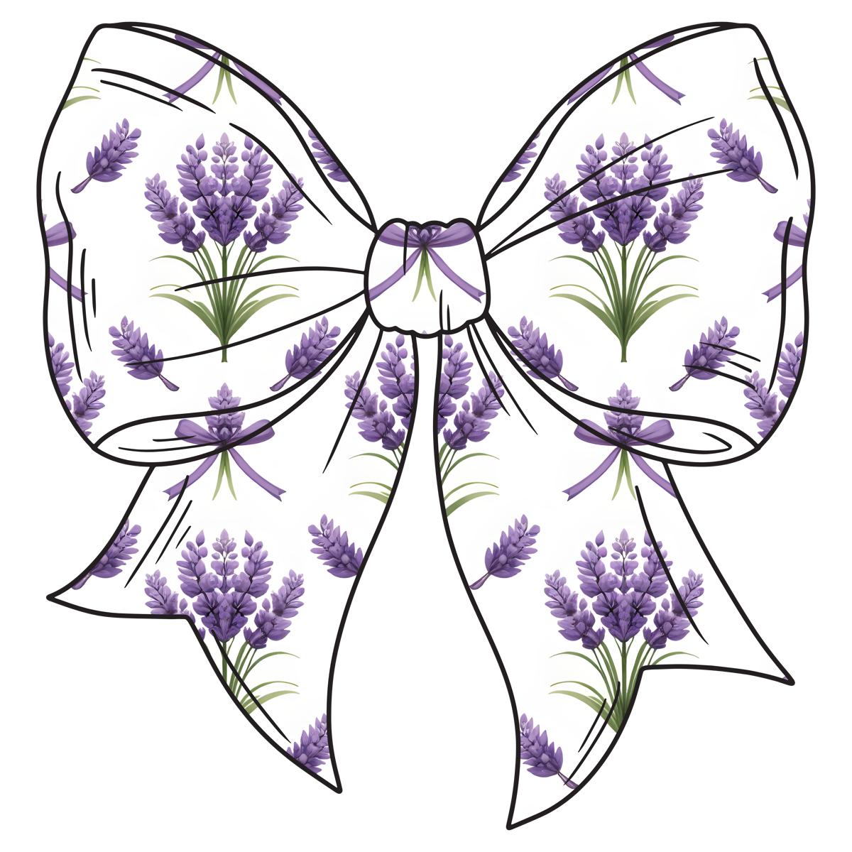 Lavender Bows Digital Paper, Floral Bows Pattern, Gift for Lavender ...