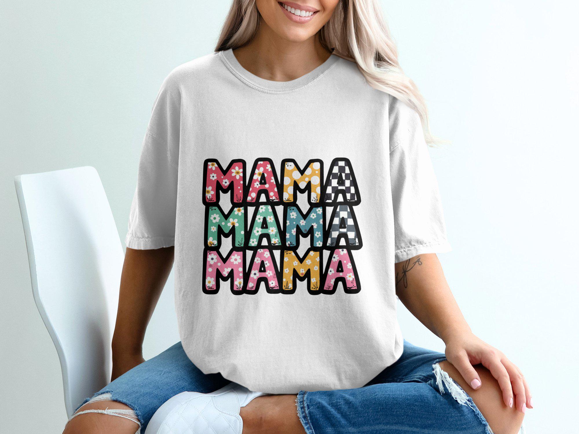 Colorful Floral MAMA Digital Download, Retro Style MAMA Art, Printable ...