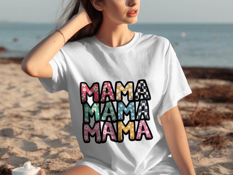 Colorful Floral MAMA Digital Download, Retro Style MAMA Art, Printable ...