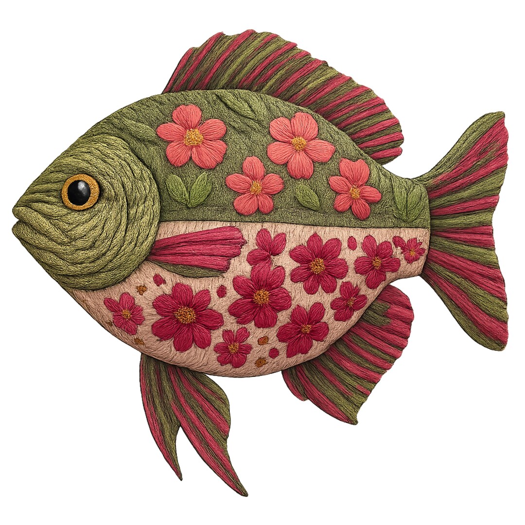 Floral Fish Png, Digital Download, Fish Illustration, Unique Fish Art ...