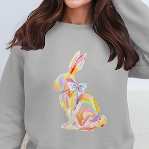 Colorful Bunny Rabbit Clipart, Easter Bunny Digital Art, Vibrant Bunny ...