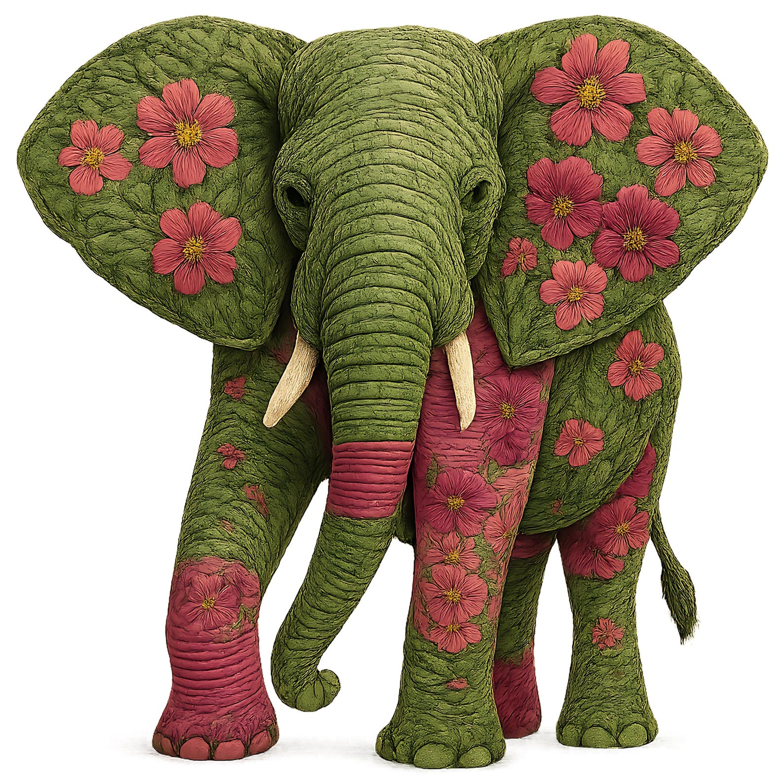 Green Floral Elephant PNG, Digital Download, Animal Art Print ...
