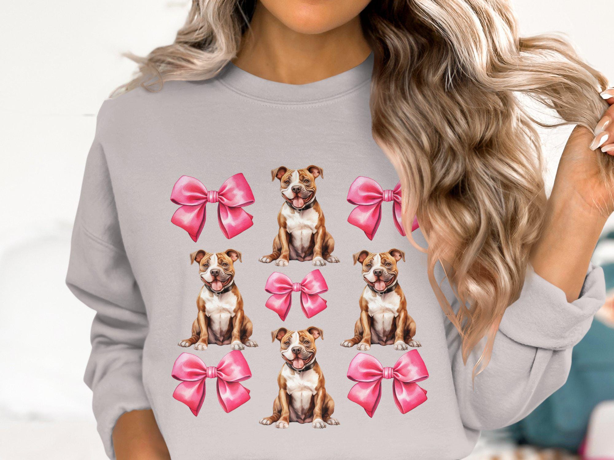 Cute Bulldog Puppy With Pink Bows Digital Art, Dog Lover Printable Wall ...