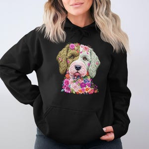 Floral Dog PNG, Cute Puppy Clipart, Dog With Flowers, Pet Portrait ...