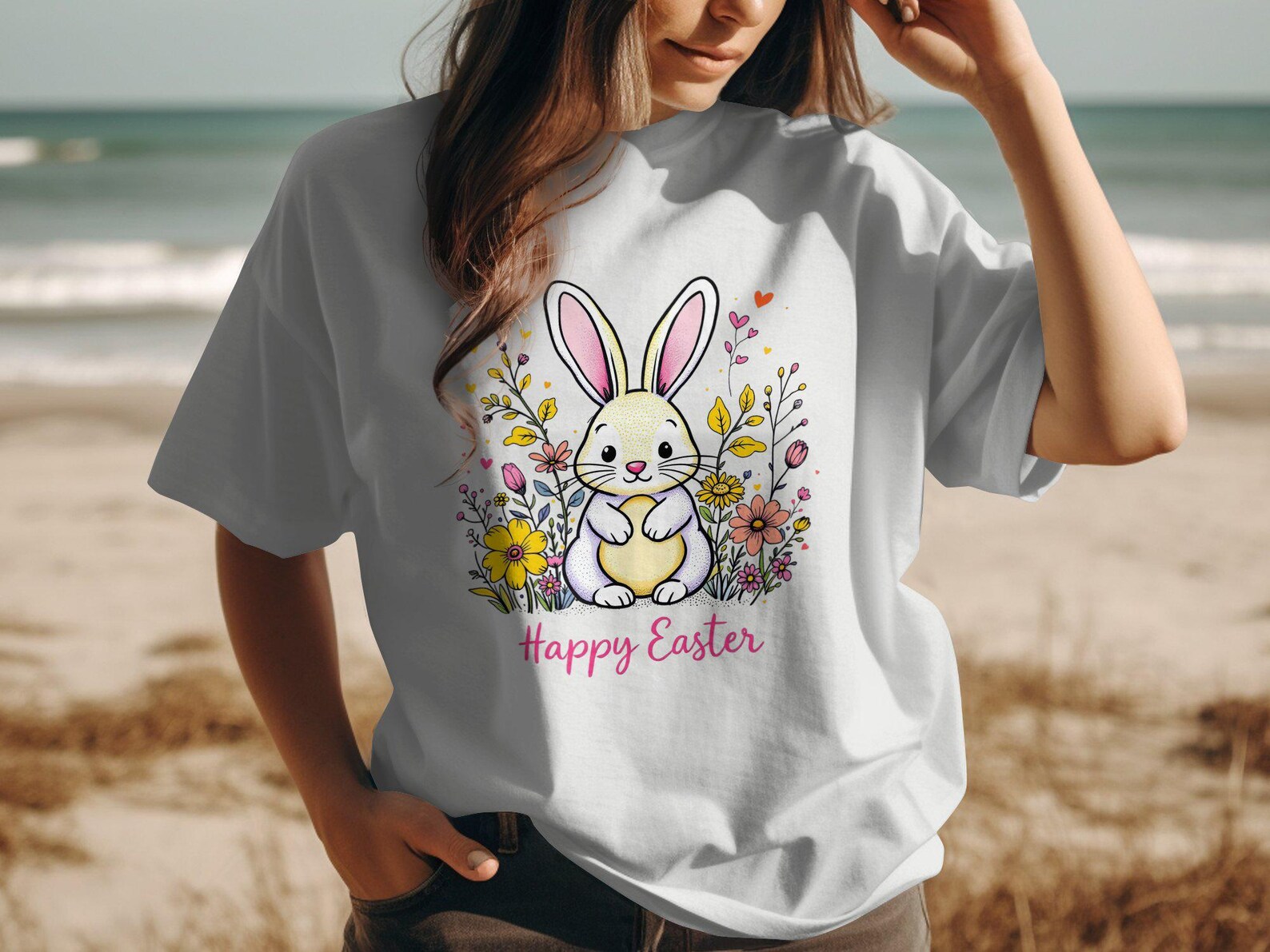 Cute Bunny Easter Digital Download, Happy Easter Bunny Clipart, Easter ...