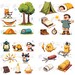 Cartoon Camping Gear Digital Clipart Bundle, Cute Camp Illustrations ...