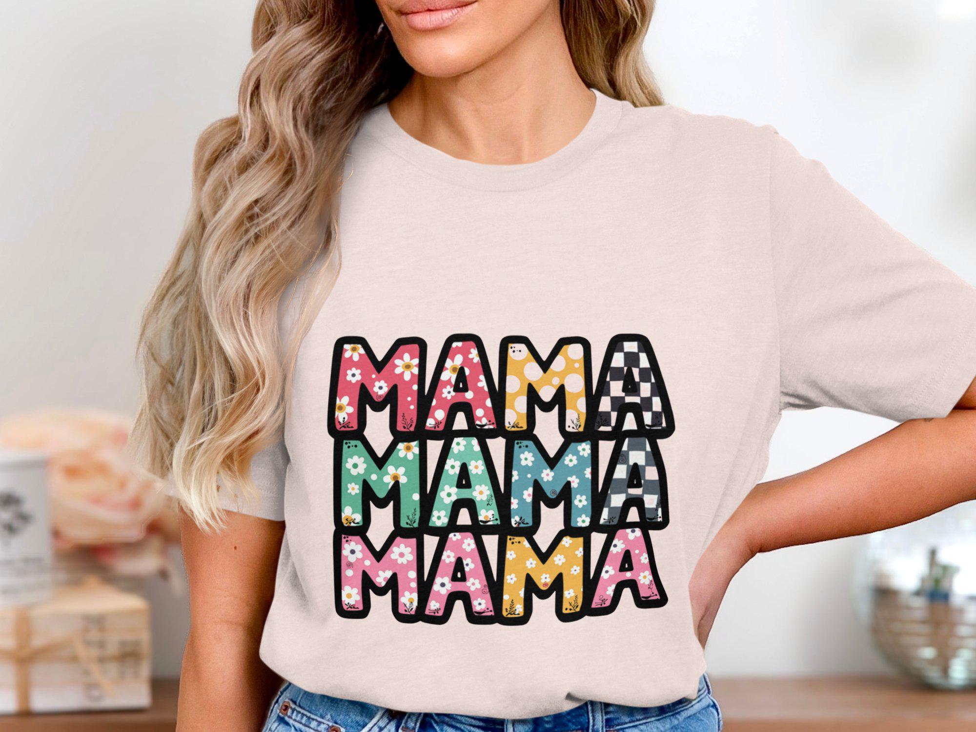 Colorful Floral MAMA Digital Download, Retro Style MAMA Art, Printable ...