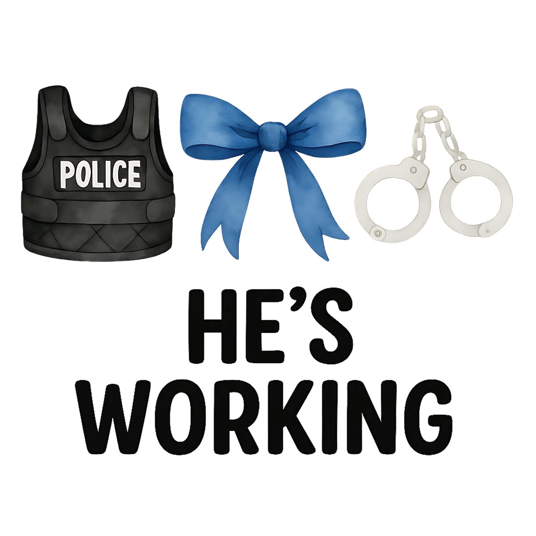Police Officer Baby Shower Decor, Printable He is Working Sign, Law ...