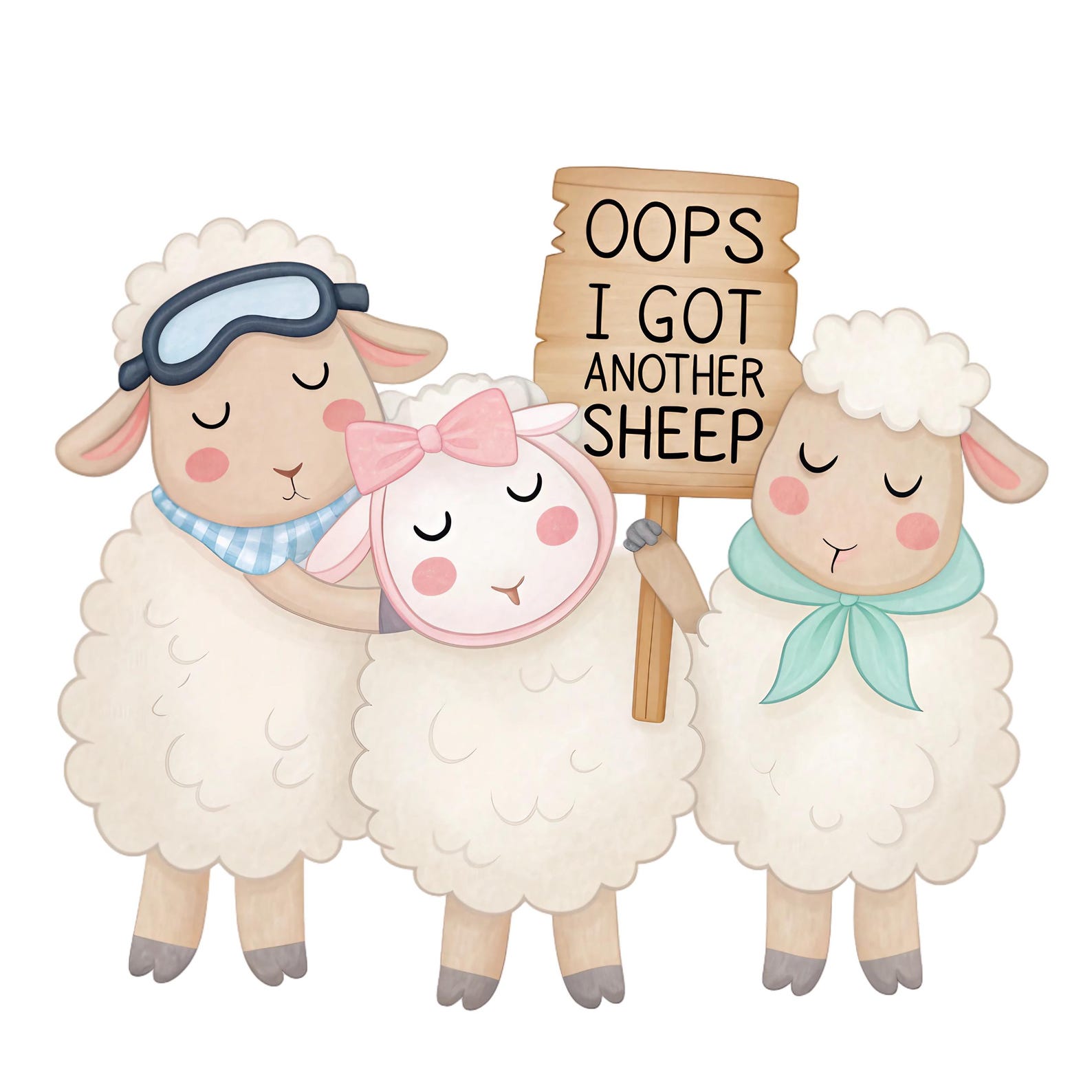 Cute Sheep Digital PNG, Farm Animal Clip Art, Sheep Lover Design, Oops ...