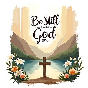 Christian Art Printable, Be Still and Know Scripture, Bible Verse Wall ...