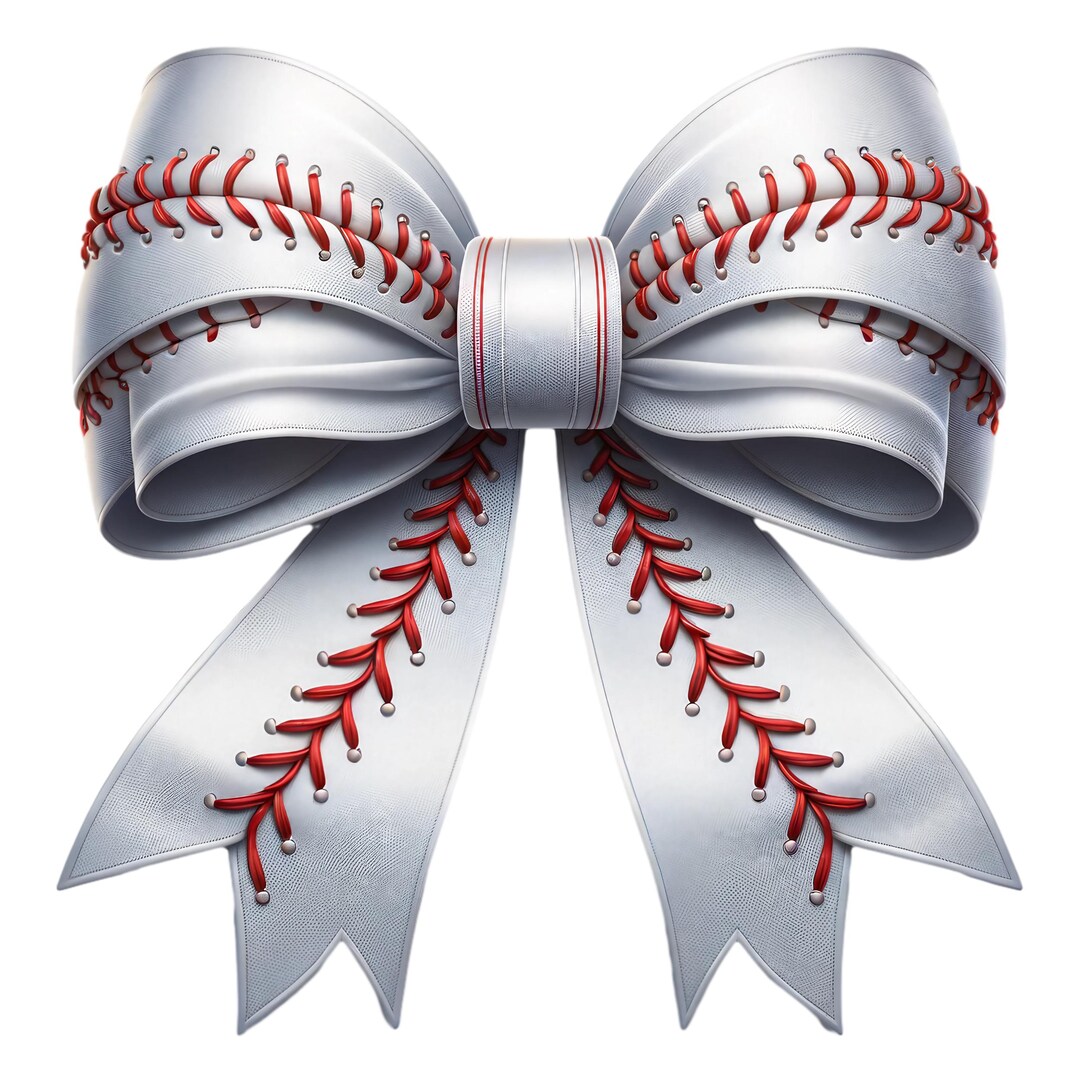 Baseball Bow PNG Digital Download, Printable Baseball Bow Clipart, MLB ...