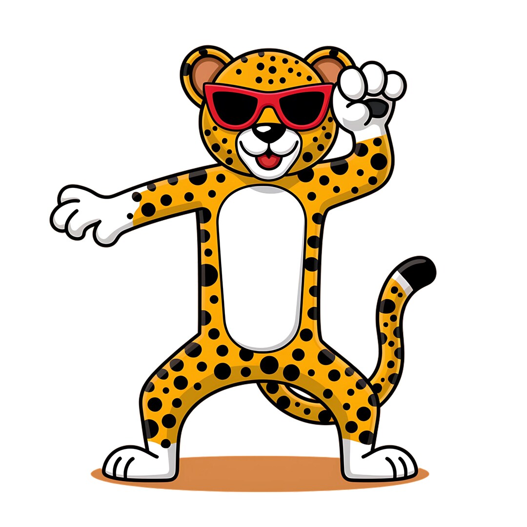 Leopard Cartoon Clipart Digital Download, Cute Safari Animal Art for ...